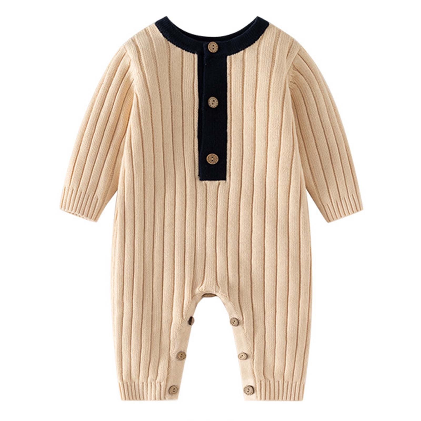 Baby Girl Onesies Toddler Knit Onesies Footless Pjs Fall Winter Long ...