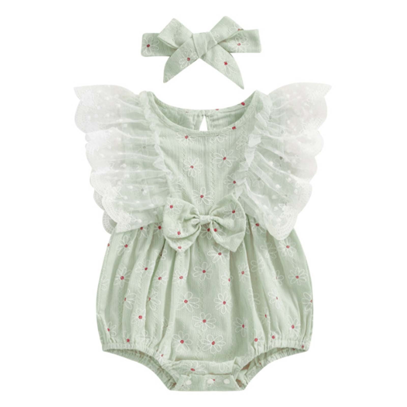 Baby Girl Outfit Cute Letter Embroider Girls Ruffle Sleeveless Romper Bodysuit Baby Girl Clothes ...