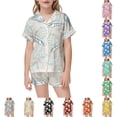 Baby Girl Outfit Ocean Print Satin Button Down Top and Shorts ...