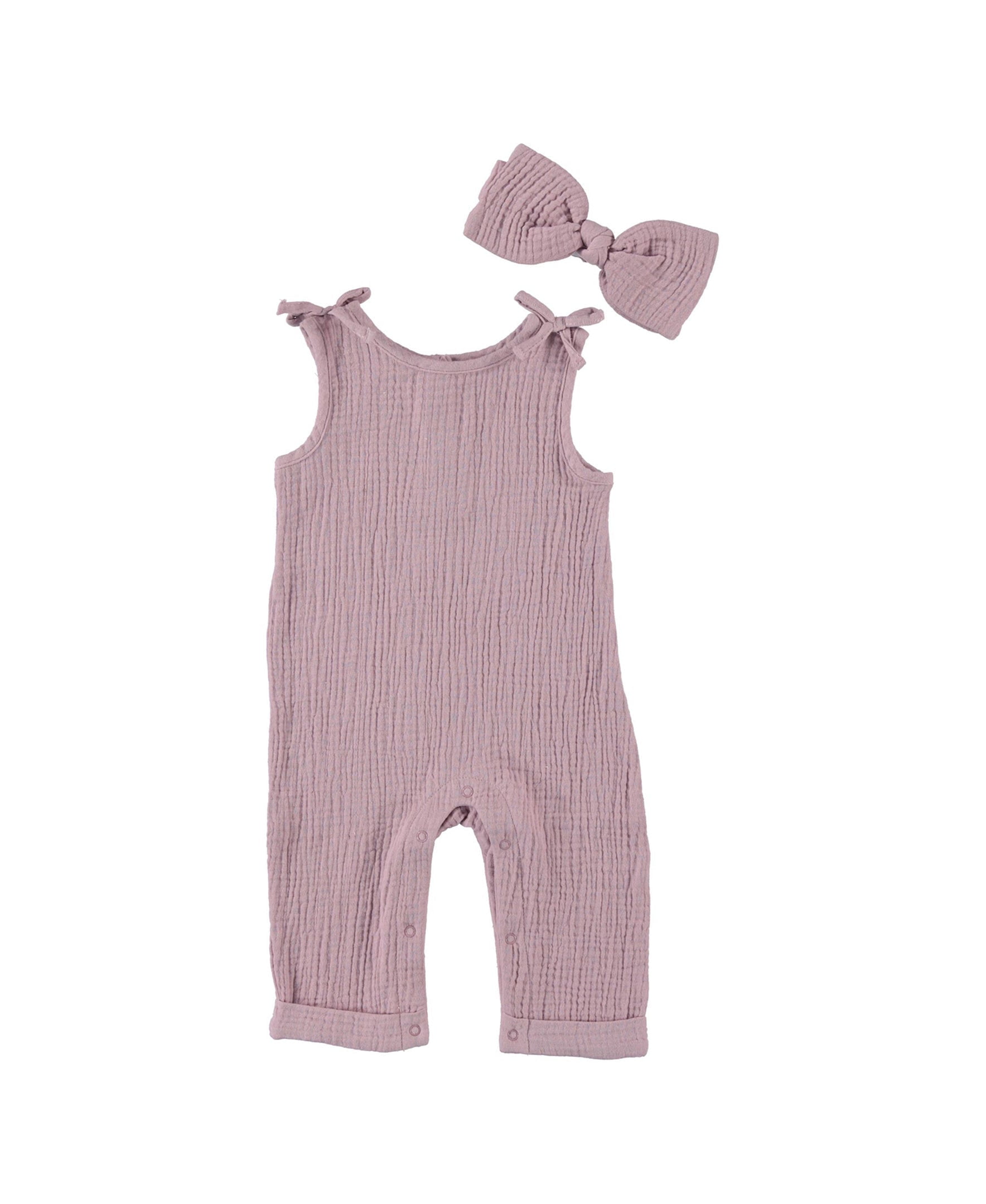 Baby Girl Outfit Set Infant Newborn Overalls and Matching Headband 2 PC ...