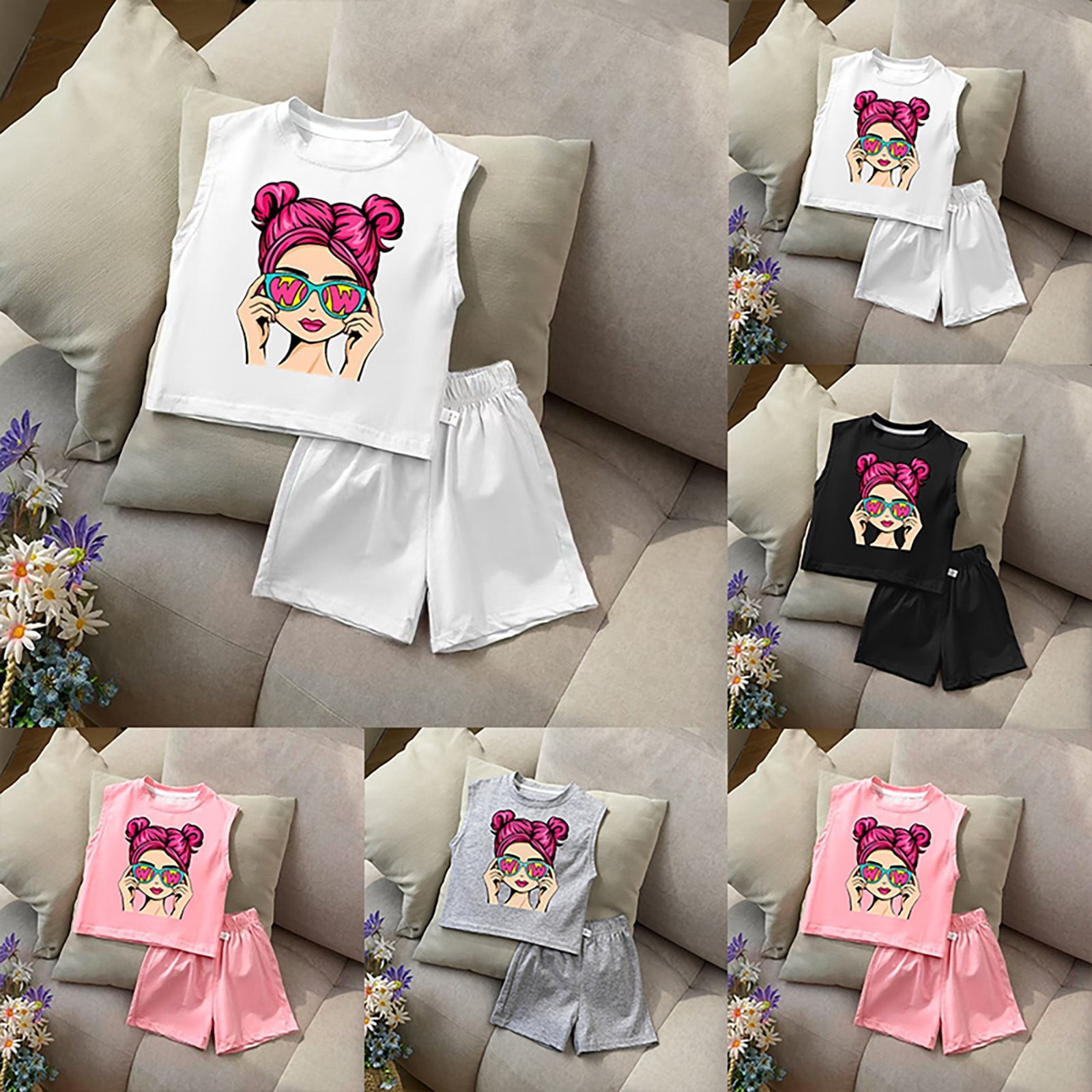 Baby Girl Outfits Kids Summer Sleeveless Top and Shorts Casual ...