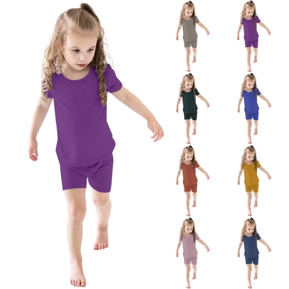 Baby Girl Outfits Kids Unisex Short Sleeve Bamboo Fiber T Shirt and ...