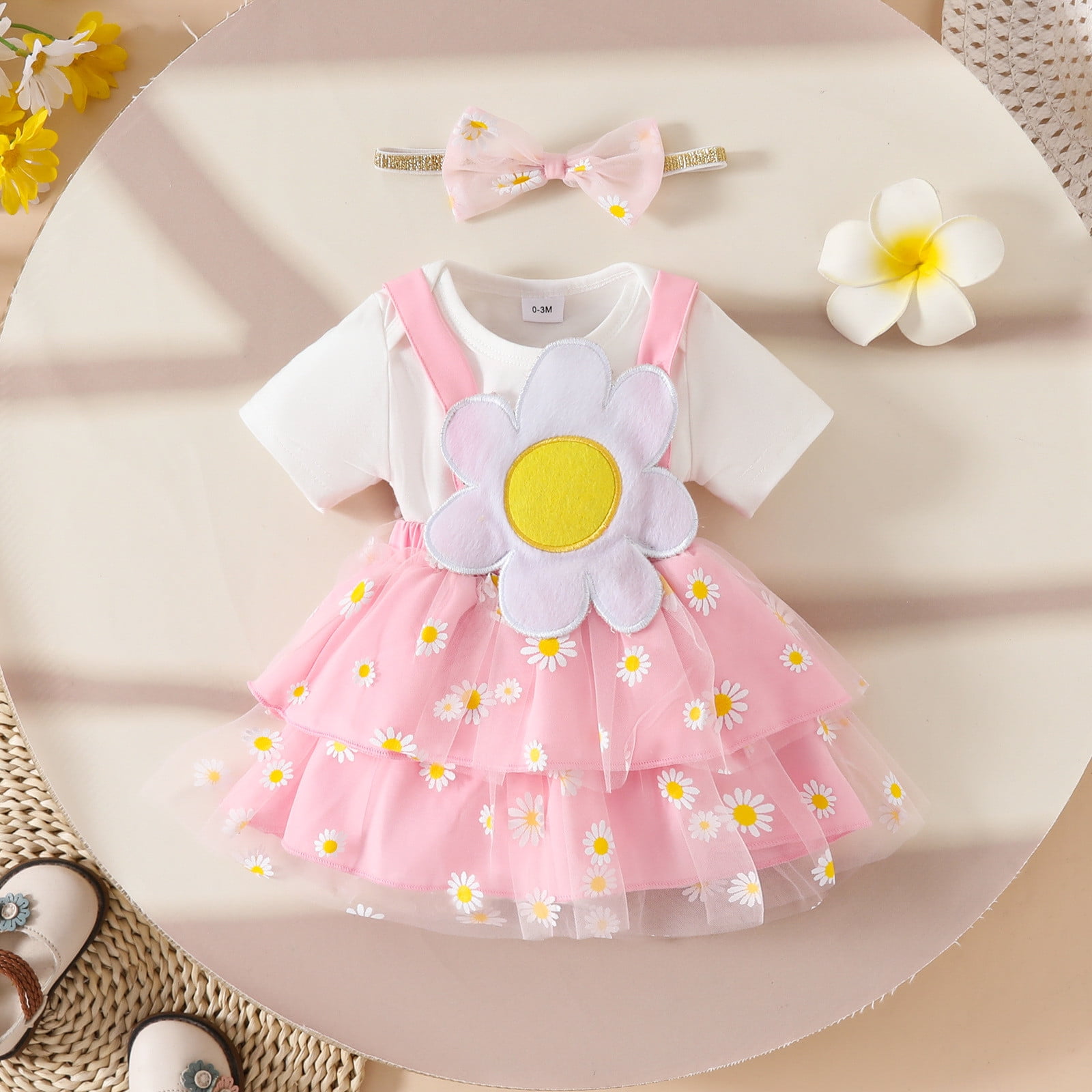 Baby Girl Outfits Short Sleeve Romper with Strawberry Floral Cake Skirt ...