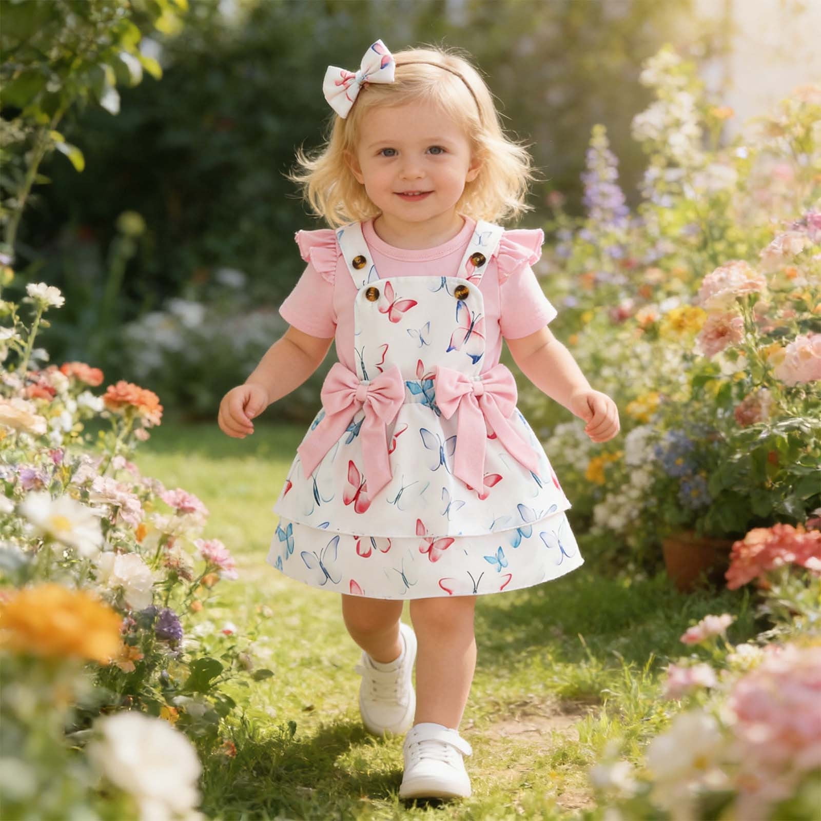 Baby Girl Outfits Size 12-18 M 3 Piece Crew Neck Short Sleeve Romper ...