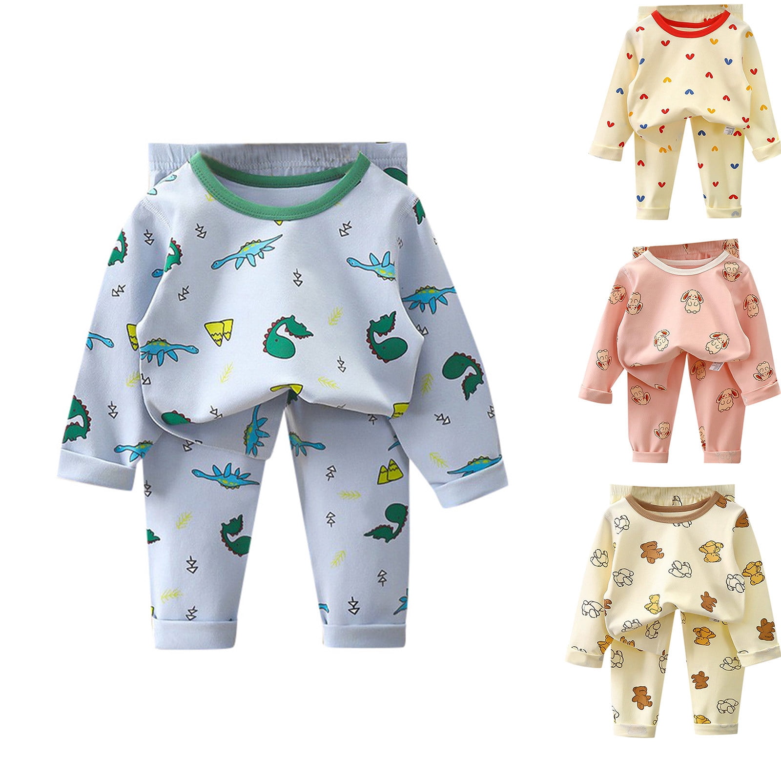Baby Girl Outfits Underwear Set Long Sleeve Top and Pants Soft Home ...
