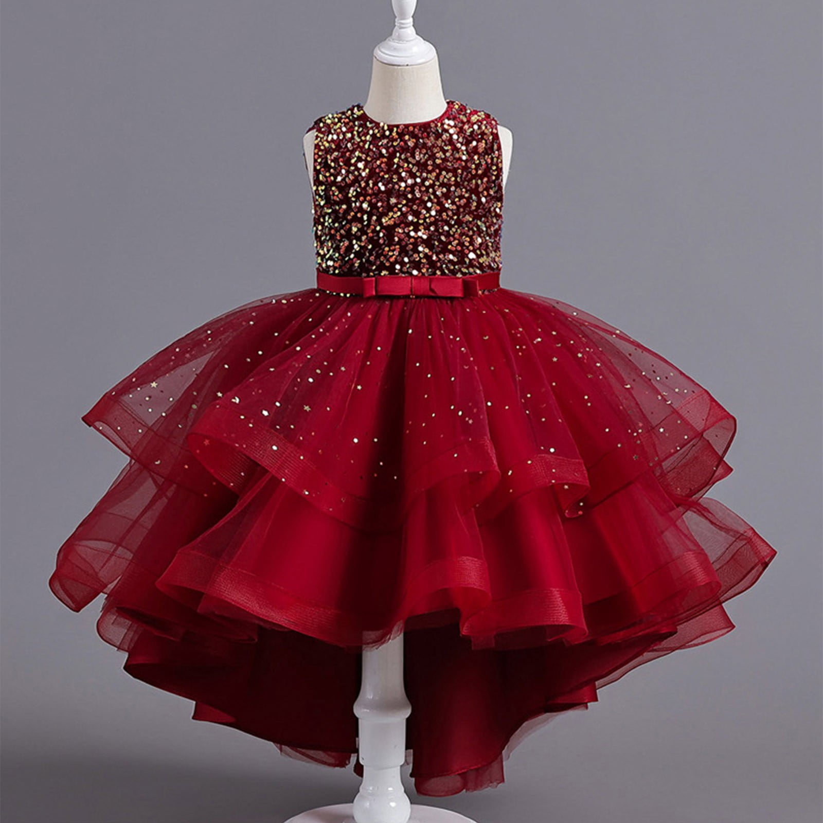 Baby Girl Pageant Dress Sequins Princess Dress Toddler Flower Wedding ...