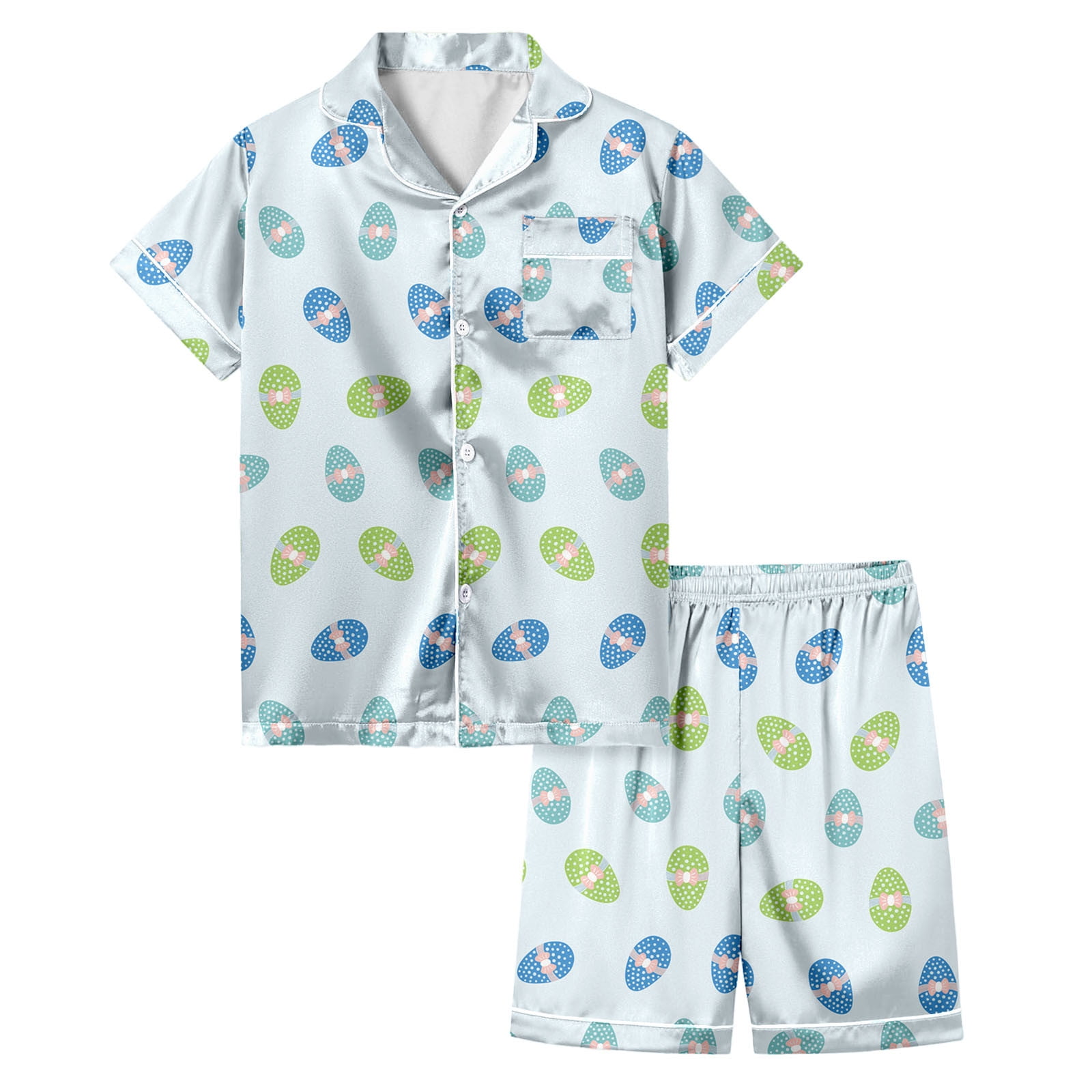 Baby Girl Pajamas Easter Egg Painted Home Outfit Set With Colorful ...