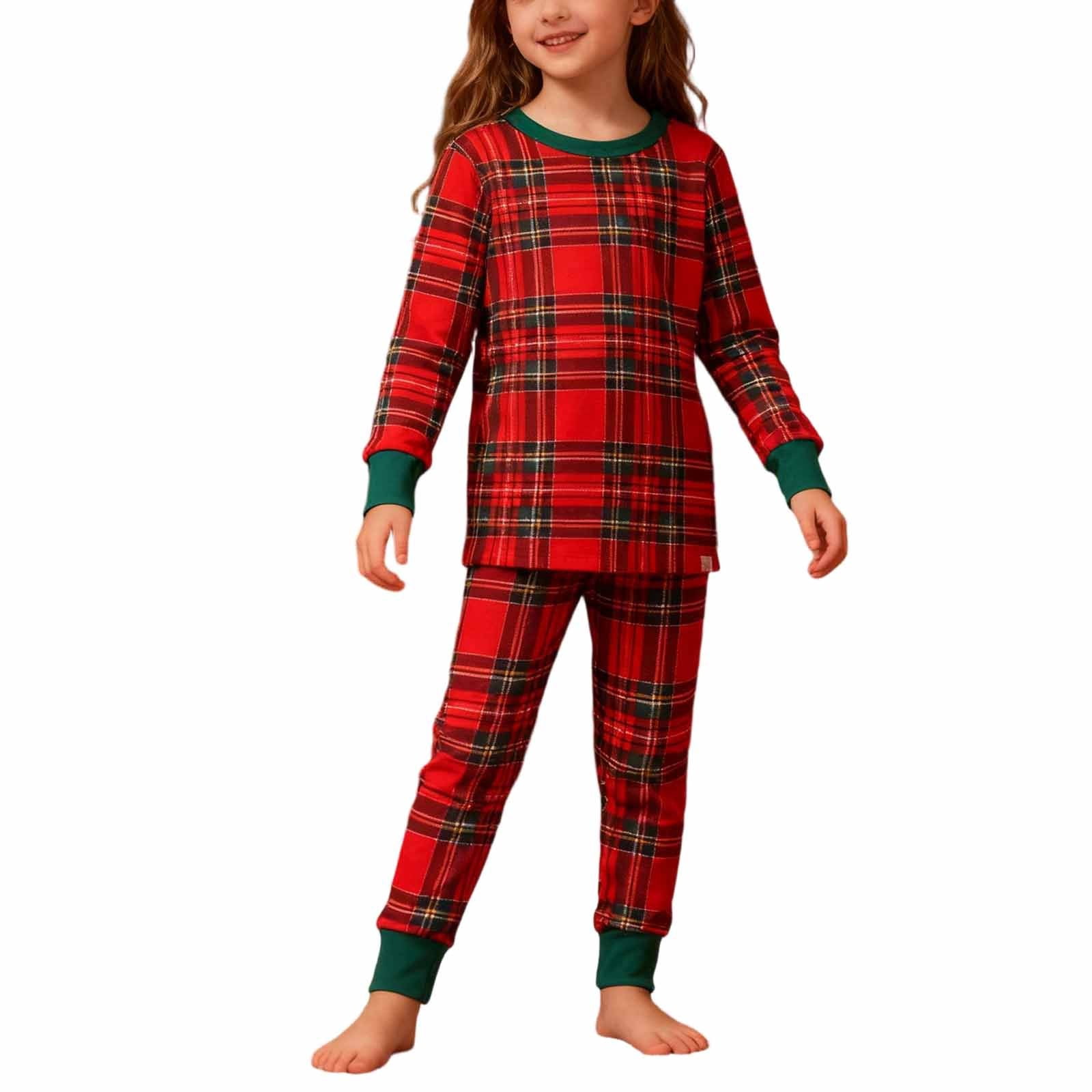 Baby Girl Pajamas Girls Christmas Pajama Sets Soft Long Sleeve Crew ...