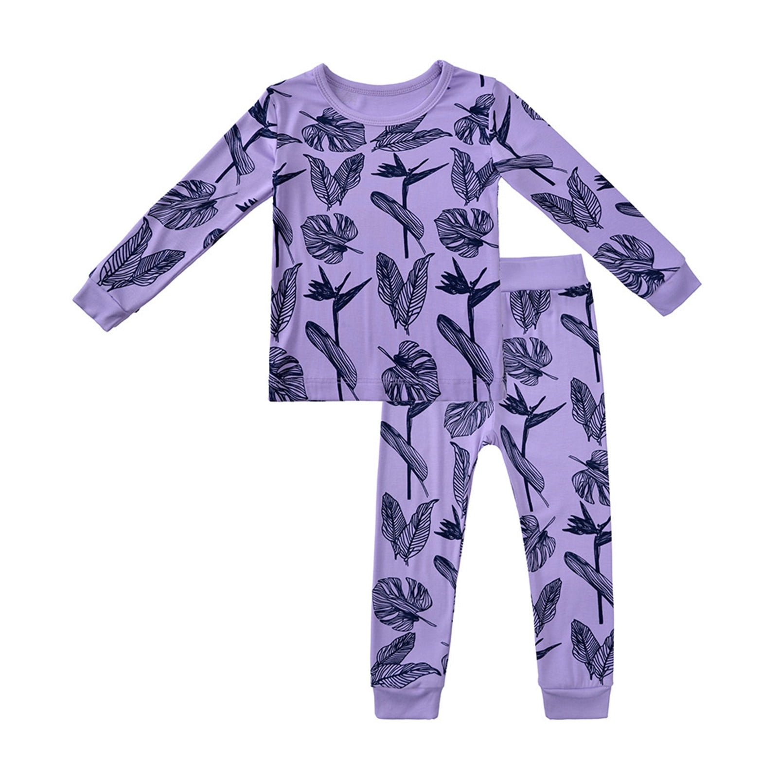 Baby Girl Pajamas Suit Long Sleeve Two Pieces Casual Cartoon Prints ...