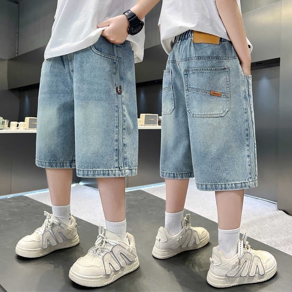 Baby Girl Pants Boys Casual Denim Pants Straight Loose Wide Leg ...