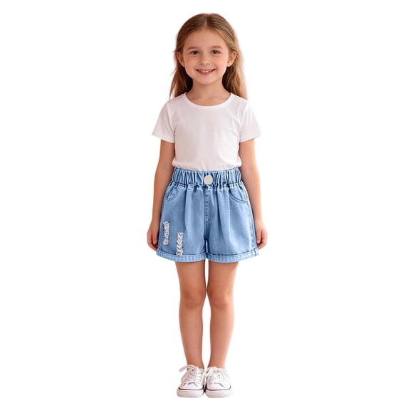 Baby Girl Pants Girls Stylish Lightweight Denim Shorts 4 Way Stretch 5 ...