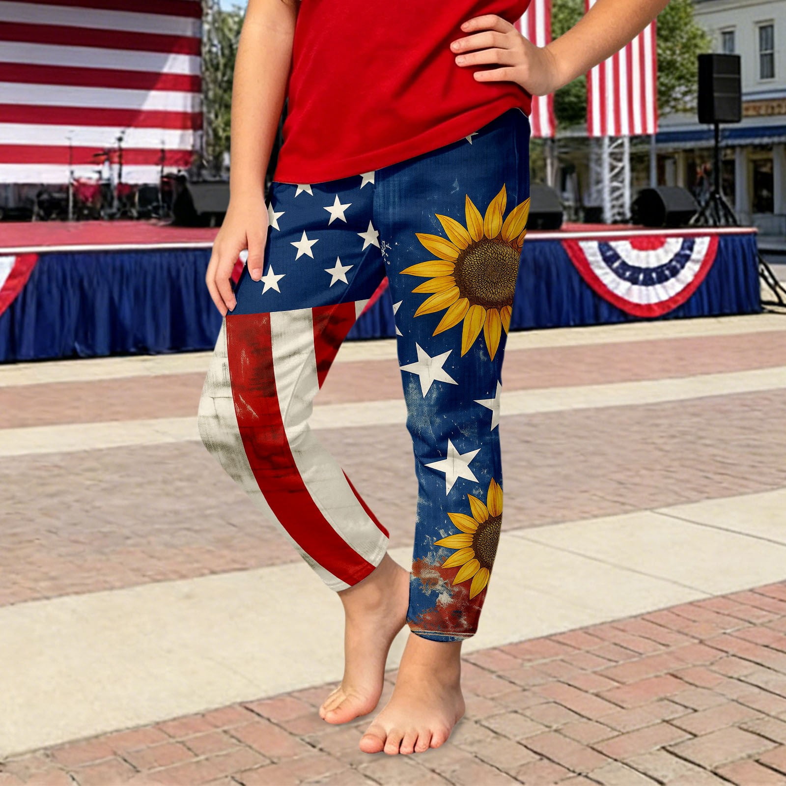 Baby Girl Pants Independence Day Athletic Elastic WaistbAnf Graphic ...