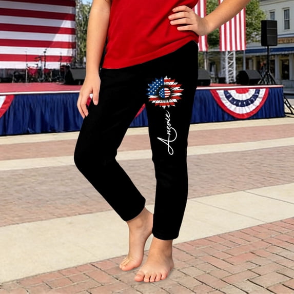 Baby Girl Pants Independence Day High Stretchy Graphic Print Athletic ...