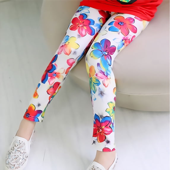 Baby Girl Pants Leggings Pants Graphic Print Elastic Waist Stretchy ...