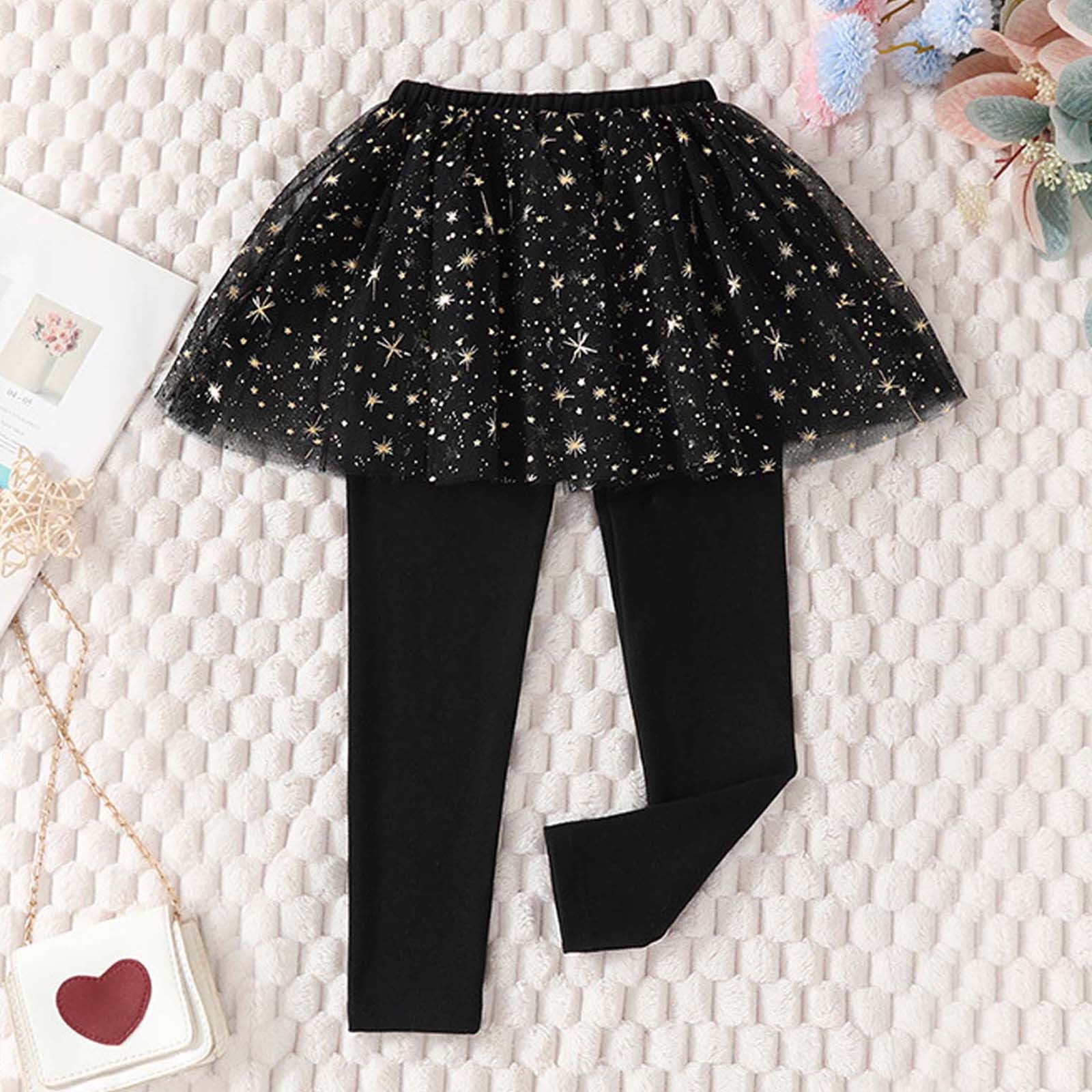 Baby Girl Pants Shaggy Yarn Skirt Pants Sequin Solid Print Elastic ...