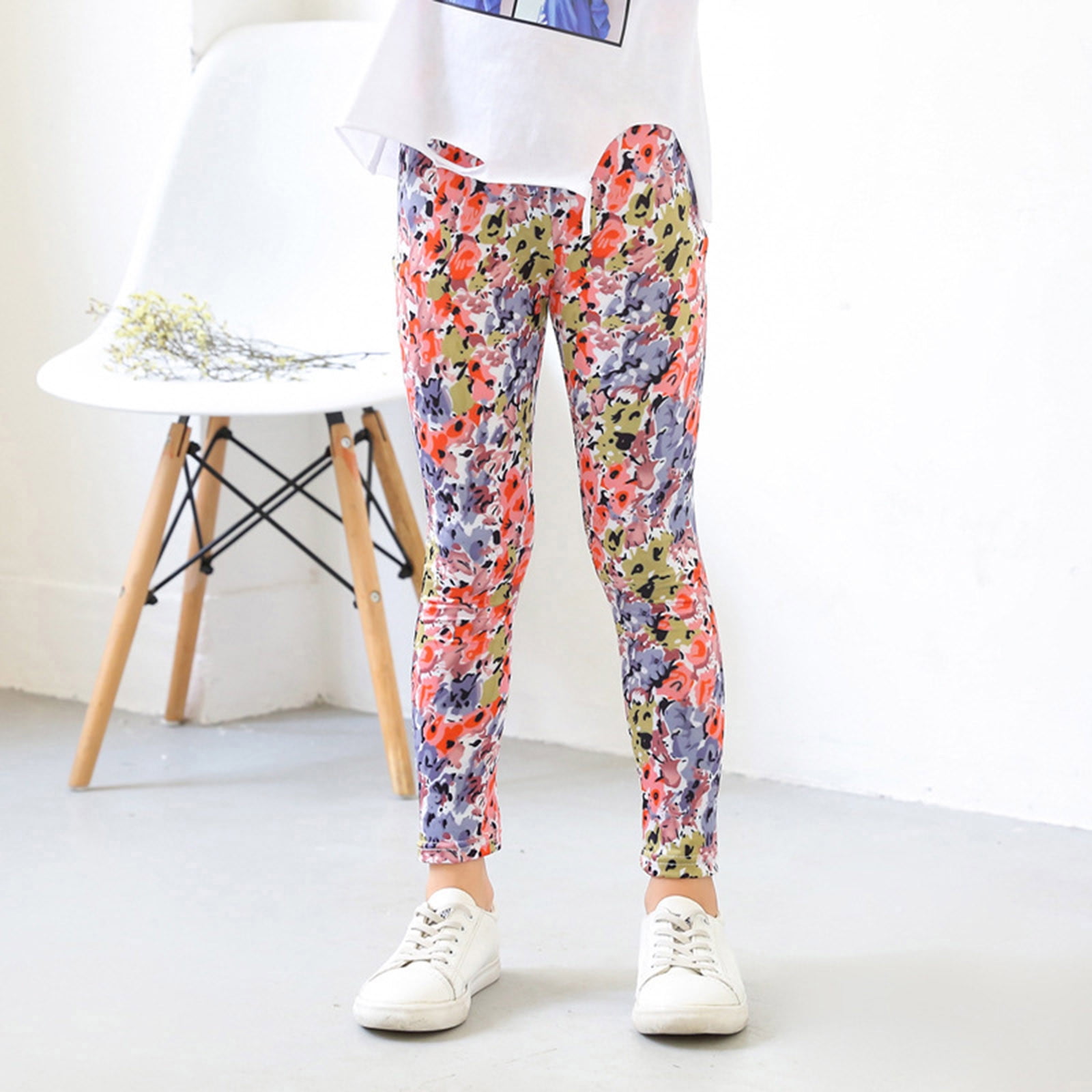 Baby Girl Pants Slim Fit Graphic Print Elastic Waist Leggings Pants for ...