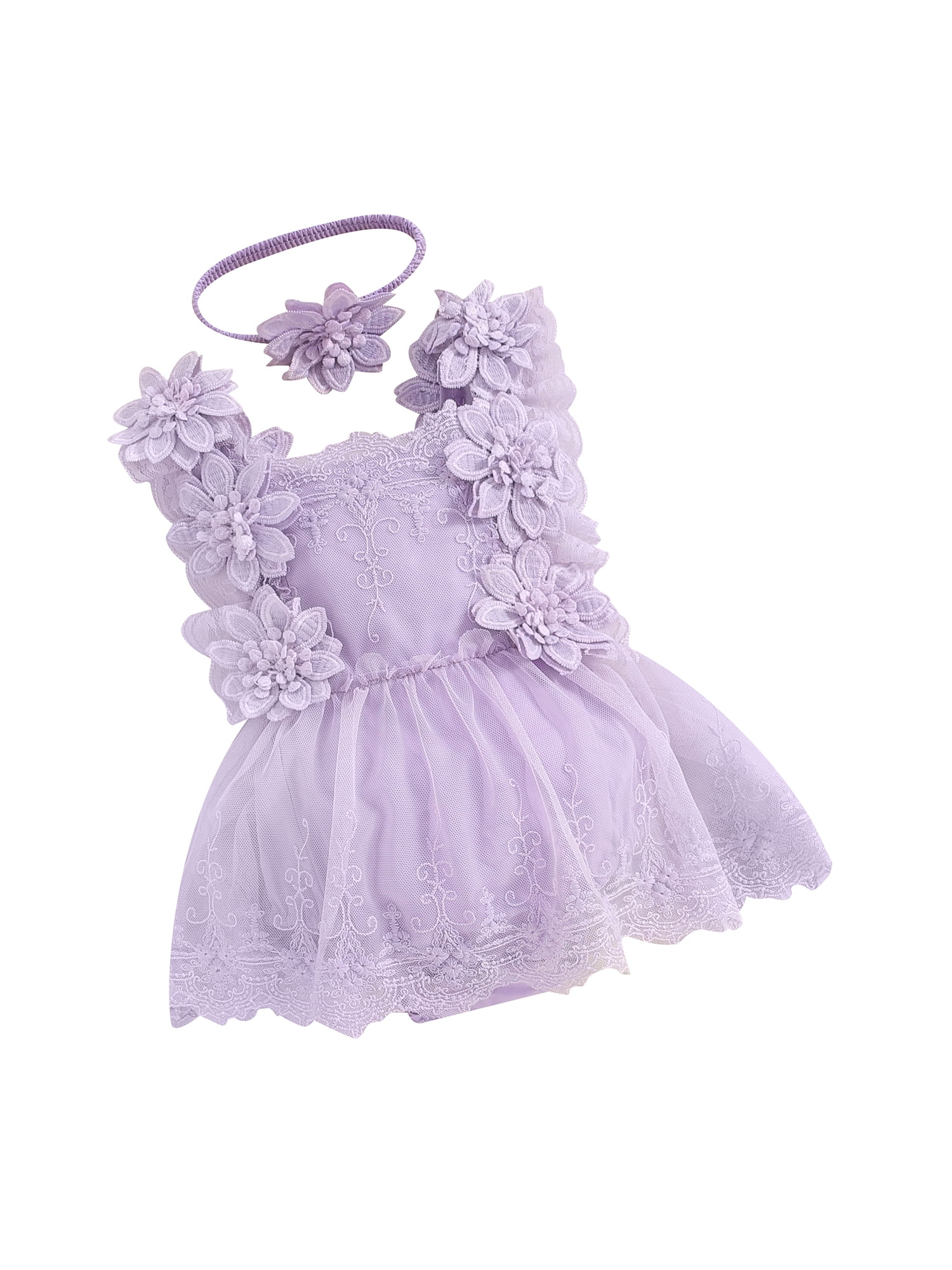 Baby Girl Photoshoot Outfits Boho Lace Romper Floral Half First 1st ...