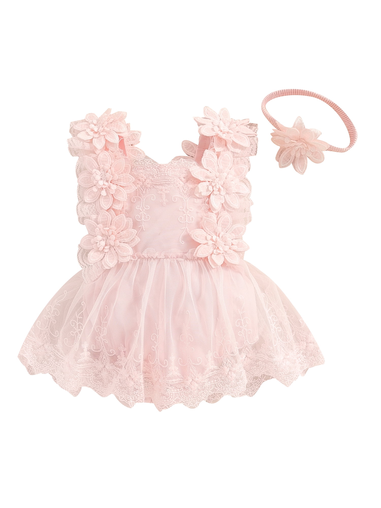 Baby Girl Photoshoot Outfits Boho Lace Romper Floral Half First 1st ...