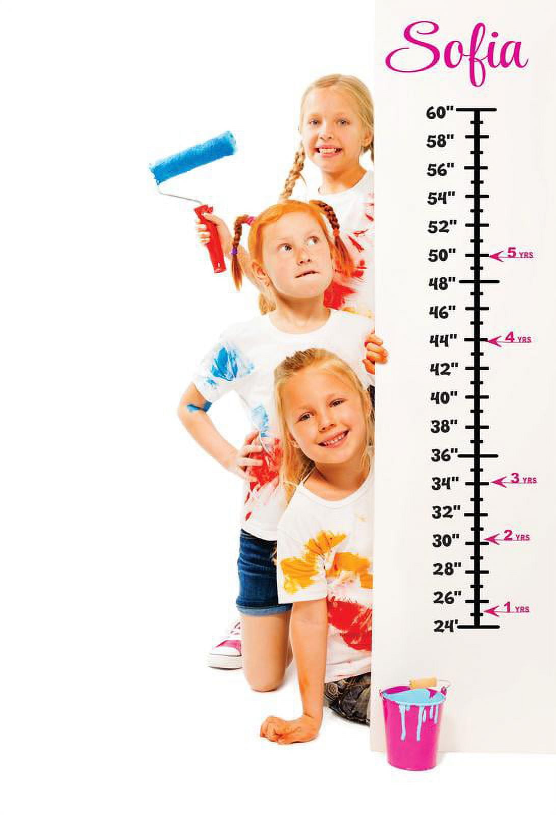 Baby Girl Pink Personalized Custom Name Vinyl Growth Chart Decal ...