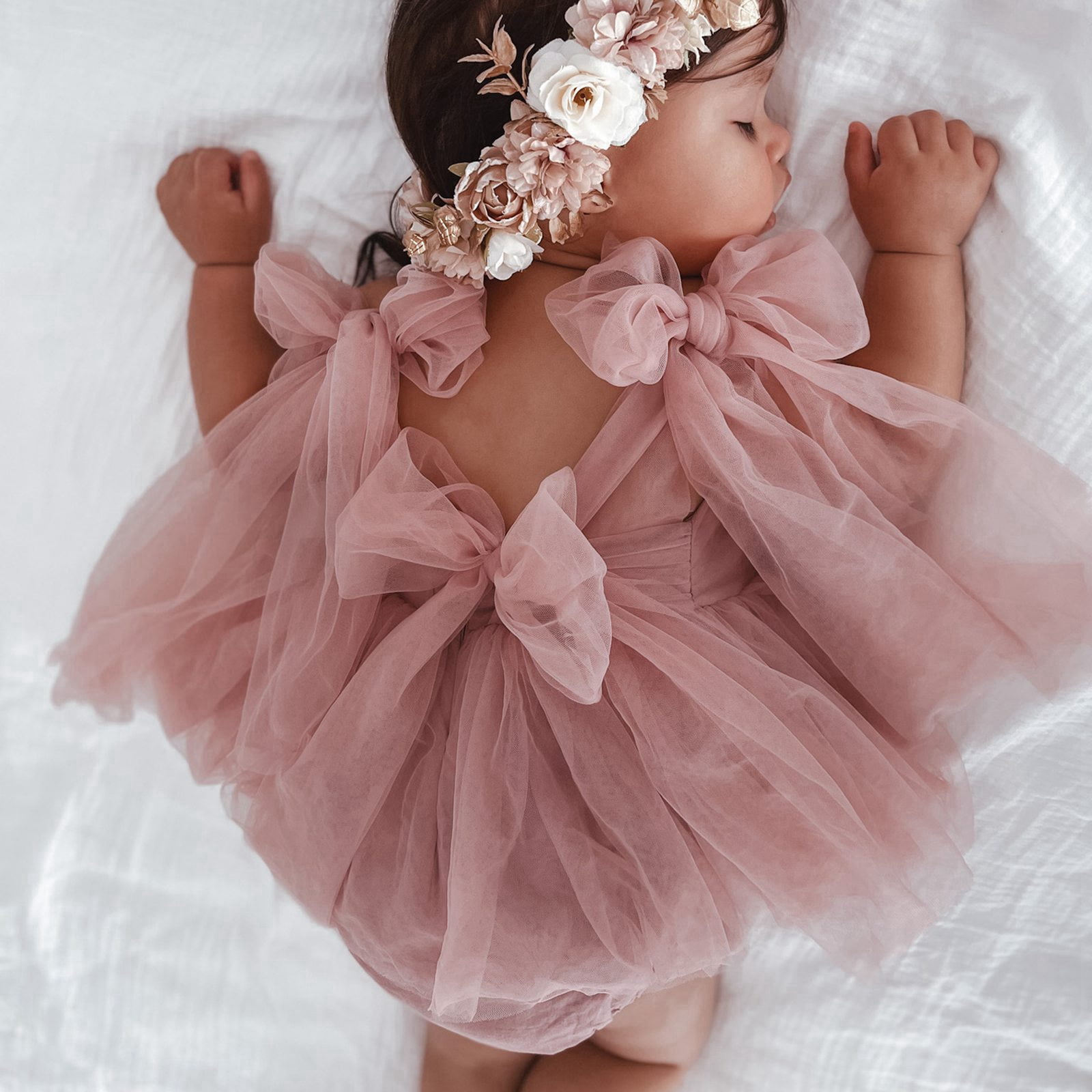 Baby Girl Princess Dress,Sleeveless Bowknot Tulle Dress Romper,Tutu ...