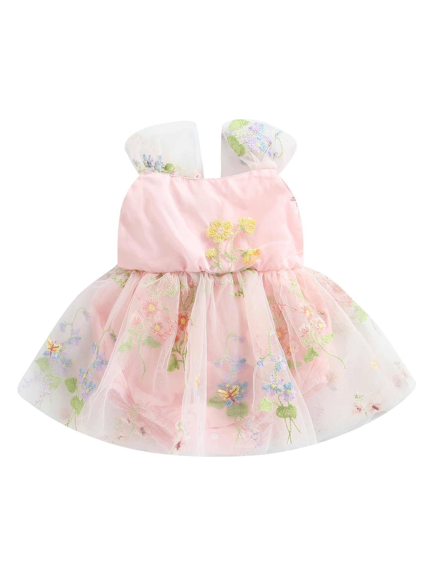 Baby Girl Princess Romper Dress Sleeveless Embroidered Lace Tulle Tutu ...