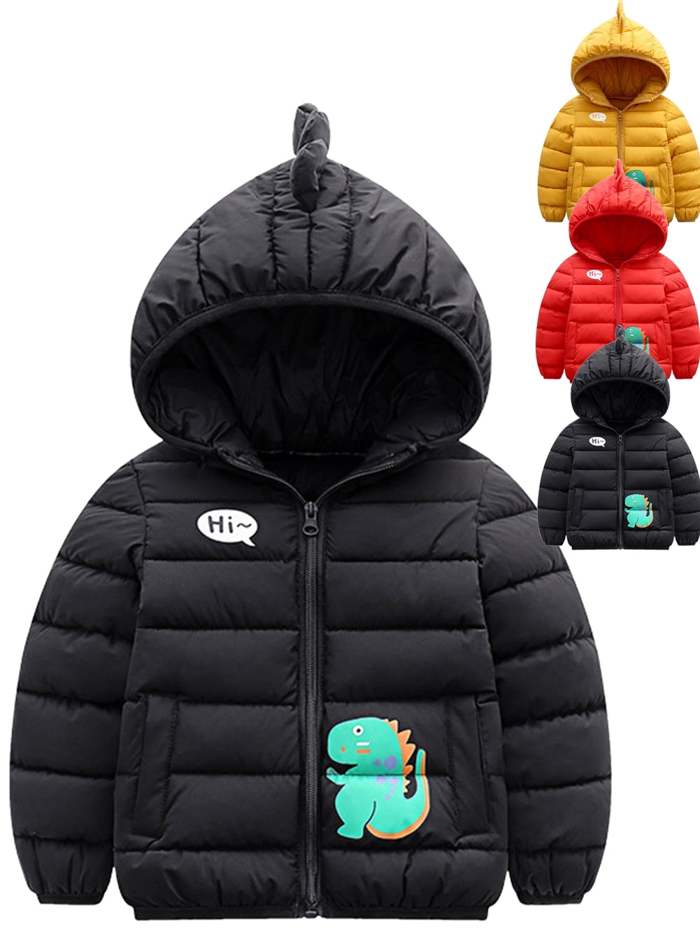 Baby Girl Puffer Jacket Kids Toddler Boys Cartoon Winter Coats Dinosaur ...