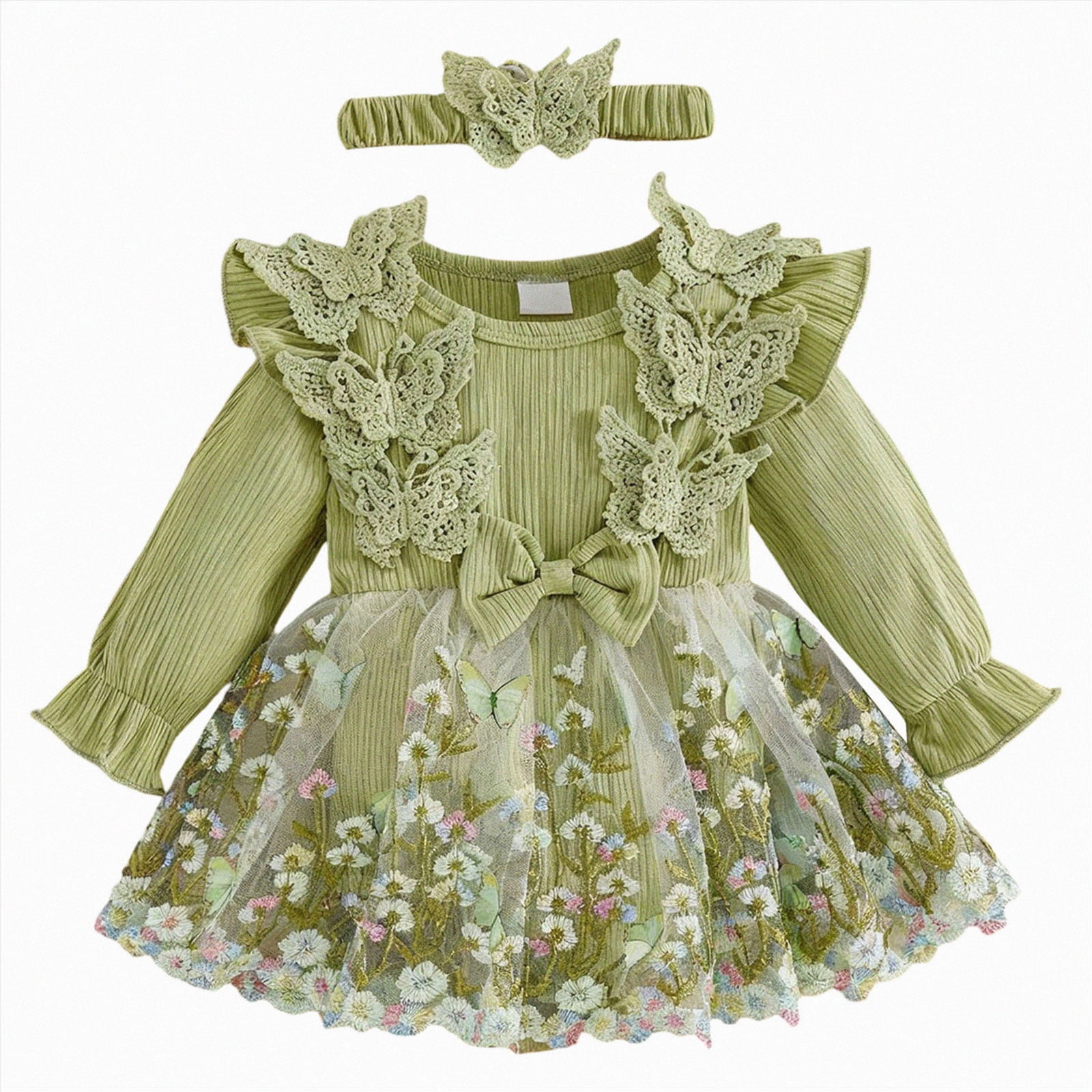 enyan Baby Girl Romper Dress 3-18 Months Embroidery Lace Flowers Baby ...