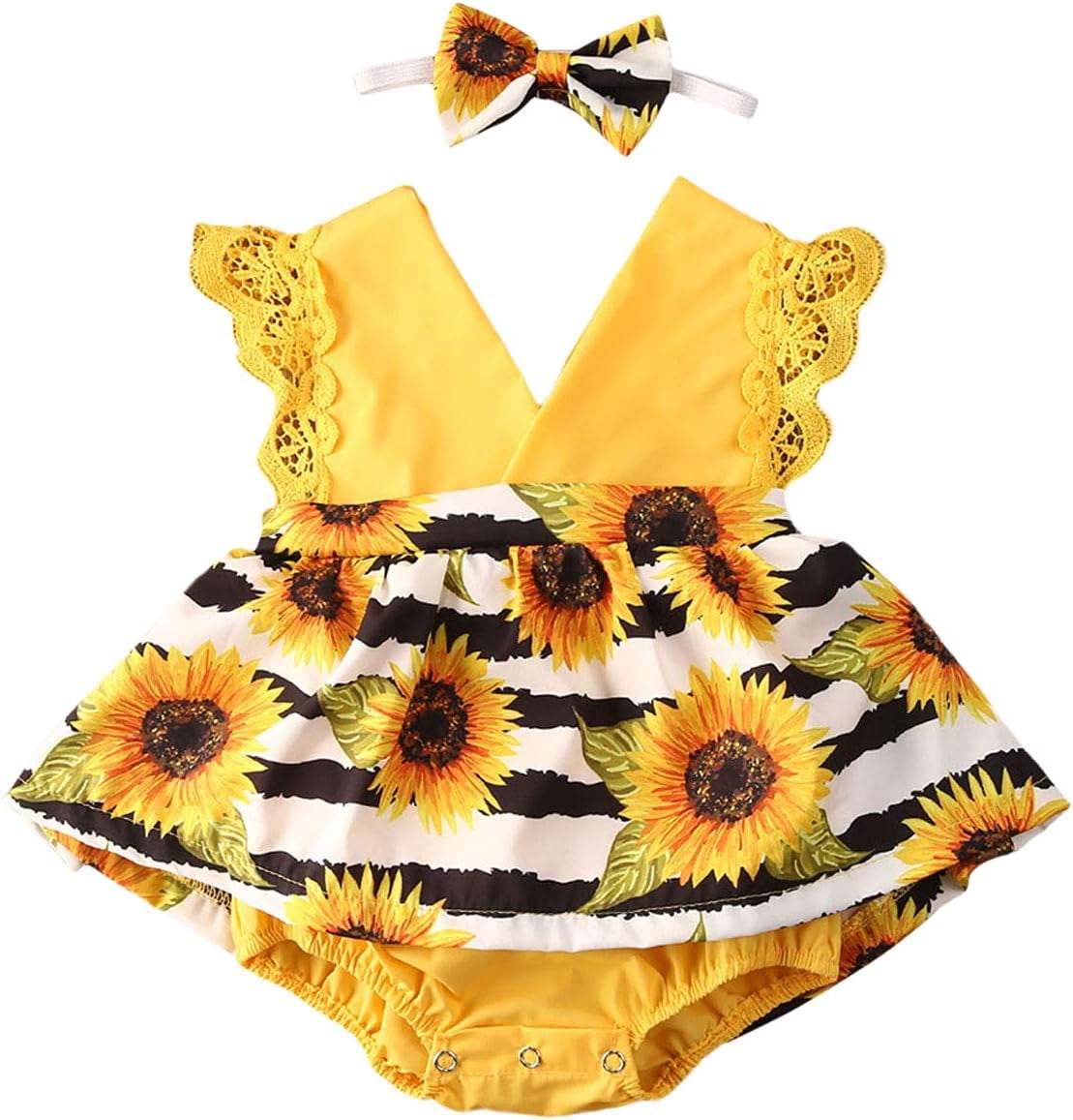 Baby Girl Romper Dresses Newborn Floral Summer Clothes Set Infant ...