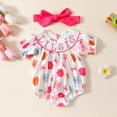 Baby Girl Romper Girls Short Sleeve Floral Prints Romper Bodysuits Headbands Set - Walmart.com