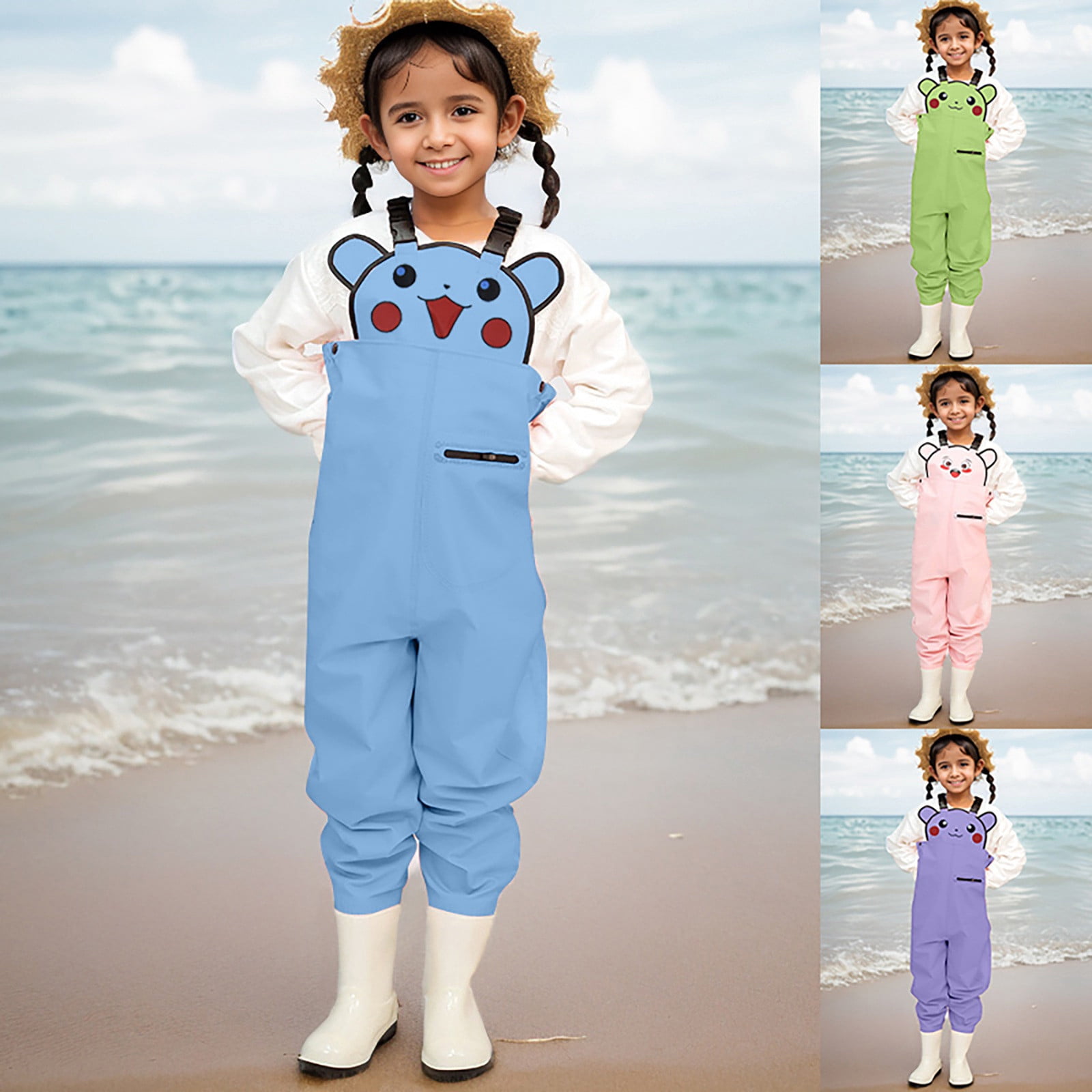 Baby Girl Romper Kids Cartoon Chest Waders Fishing Waterproof with ...