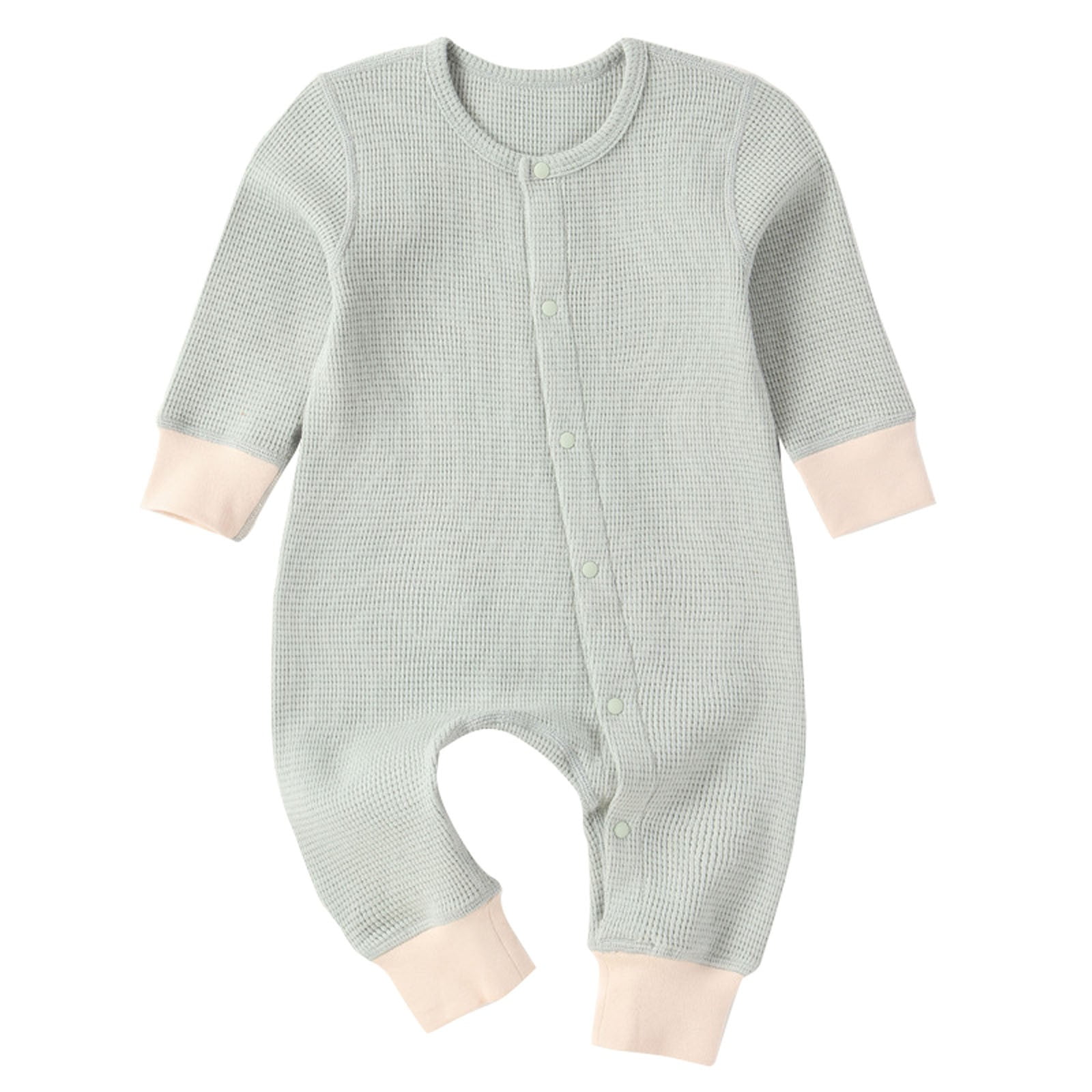Baby Girl Romper Summer Long Sleeve Wrap Feet Rompers Solid Color ...