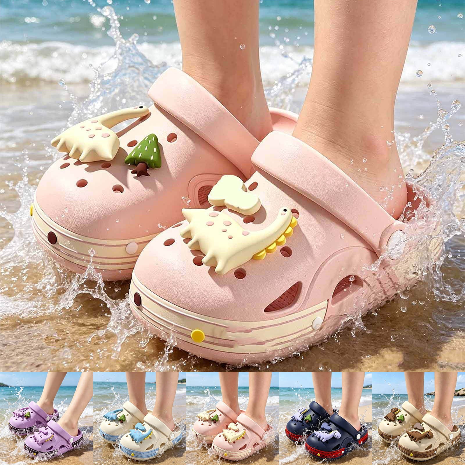 Baby Girl Sandals Boys Summer Lightweight Dinosaur Clog Sandals ...