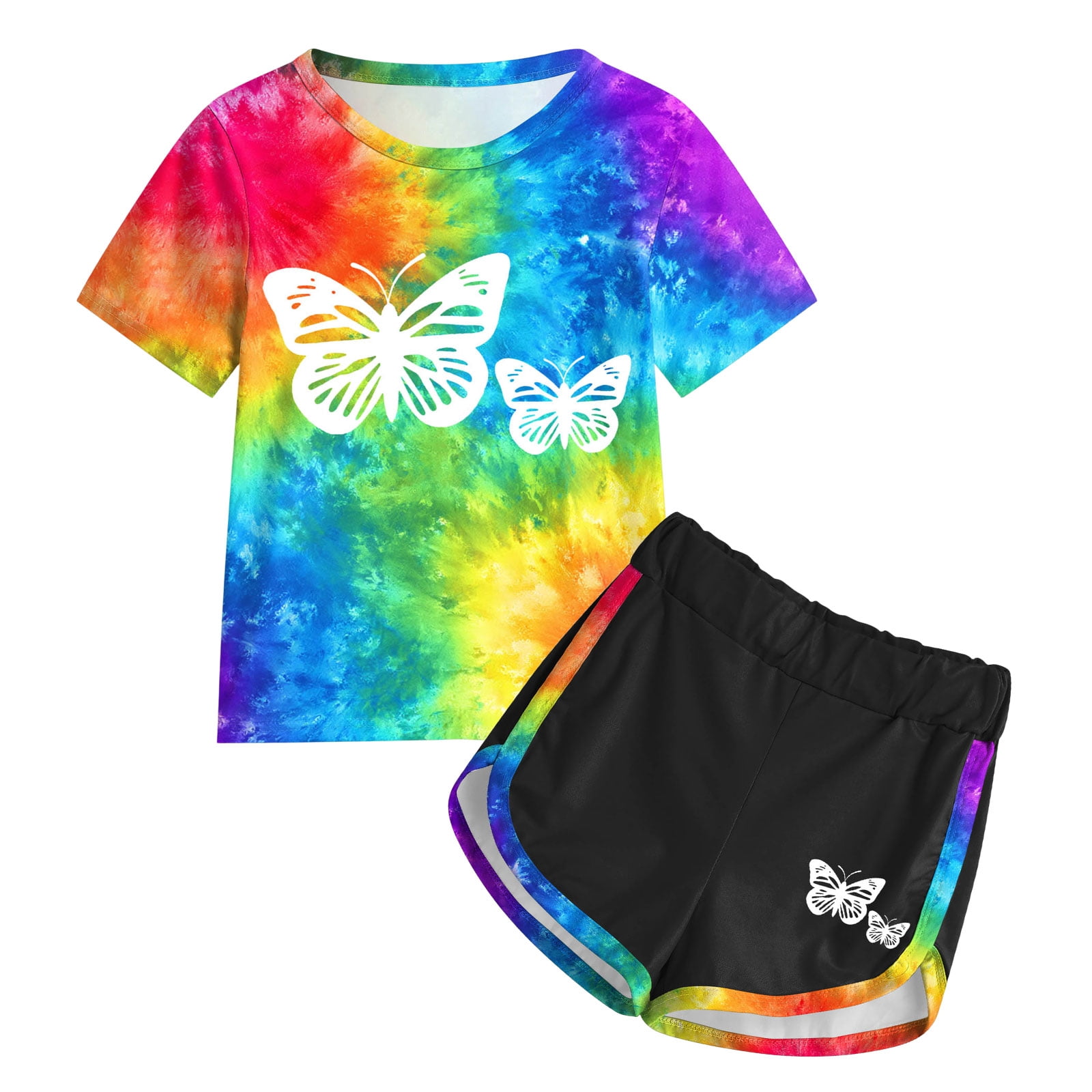 Baby Girl Summer Casual Outfits Fashionable Tie Dye Cute Butterfly ...