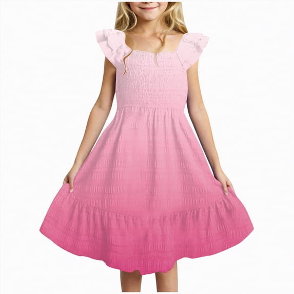 Baby Girl Summer Dress Short Ruffle Sleeve A Line Dresses for Kids ...