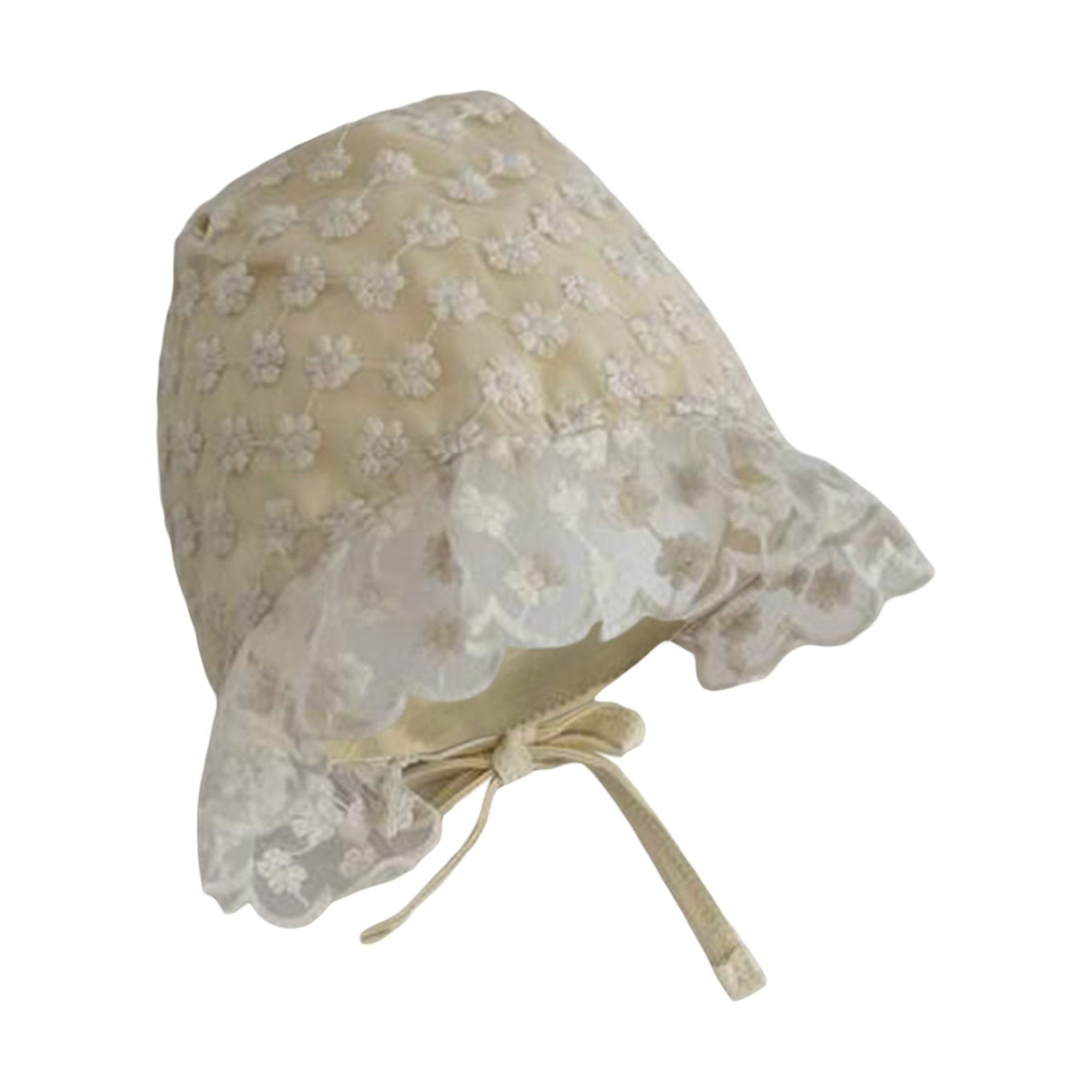 Baby Girl Sun Hat with Bowknot Cotton Lace Floral Tie Up Infant Bucket ...