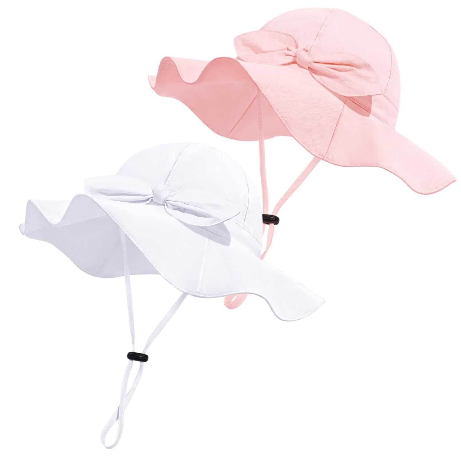 Baby Girl Sun Hat with UPF 50+ Outdoor Adjustable Beach Hat with Wide ...