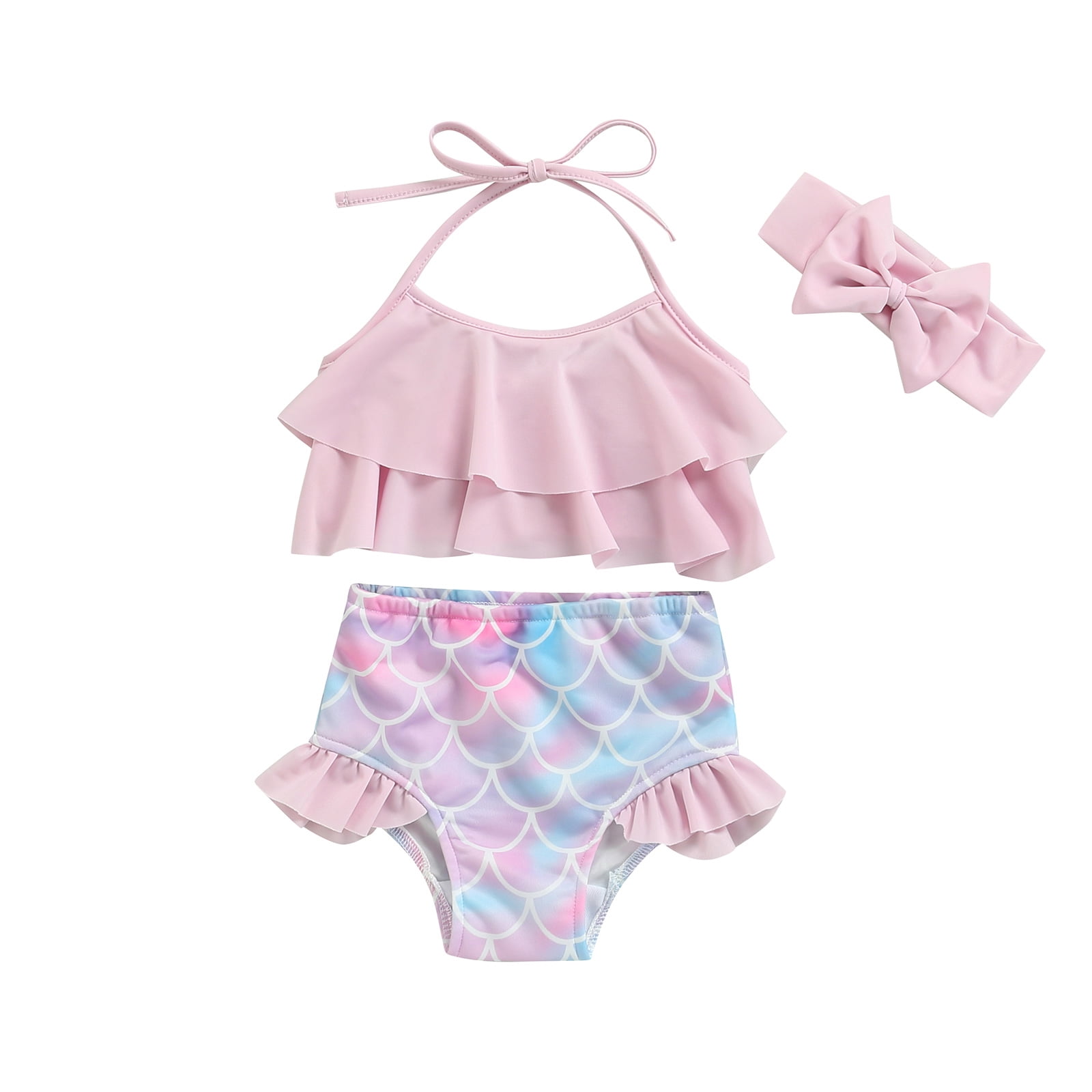 Baby Girl Swimsuit 6 12 18 24 Months Toddler Girl 2T 3T Bathing Suit 3Pcs Bikini Set Mermaid ...