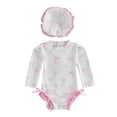 Baby Girl Swimsuit 9-12 Months Ruffle Hem Floral Soft & Lightweigh Rash ...