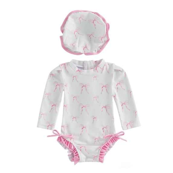 Baby Girl Swimsuit 9-12 Months Ruffle Hem Floral Soft & Lightweigh Rash ...