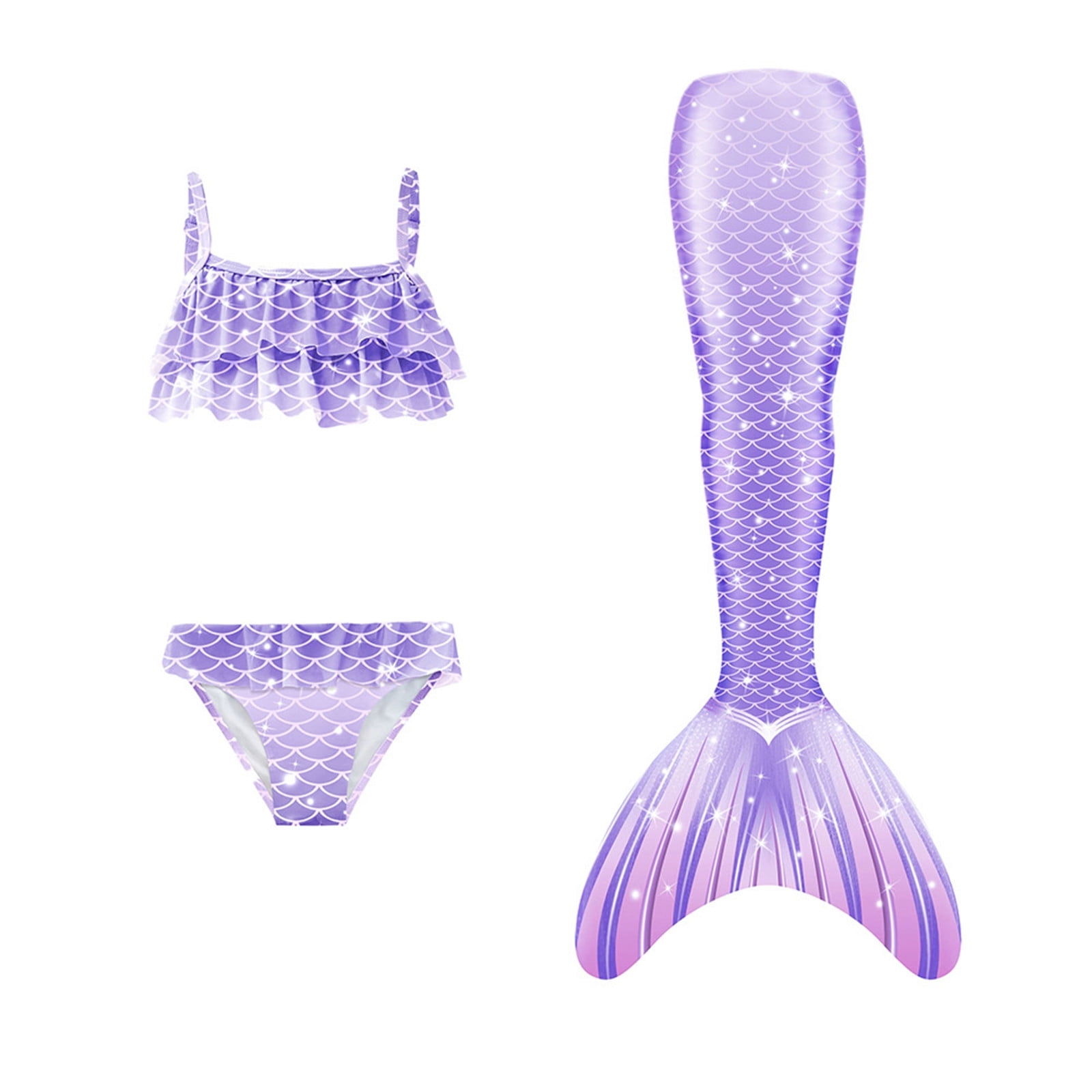 Baby Girl Swimsuit Halter Flounce Bikini Tankini Set Bikini Fish Tail ...
