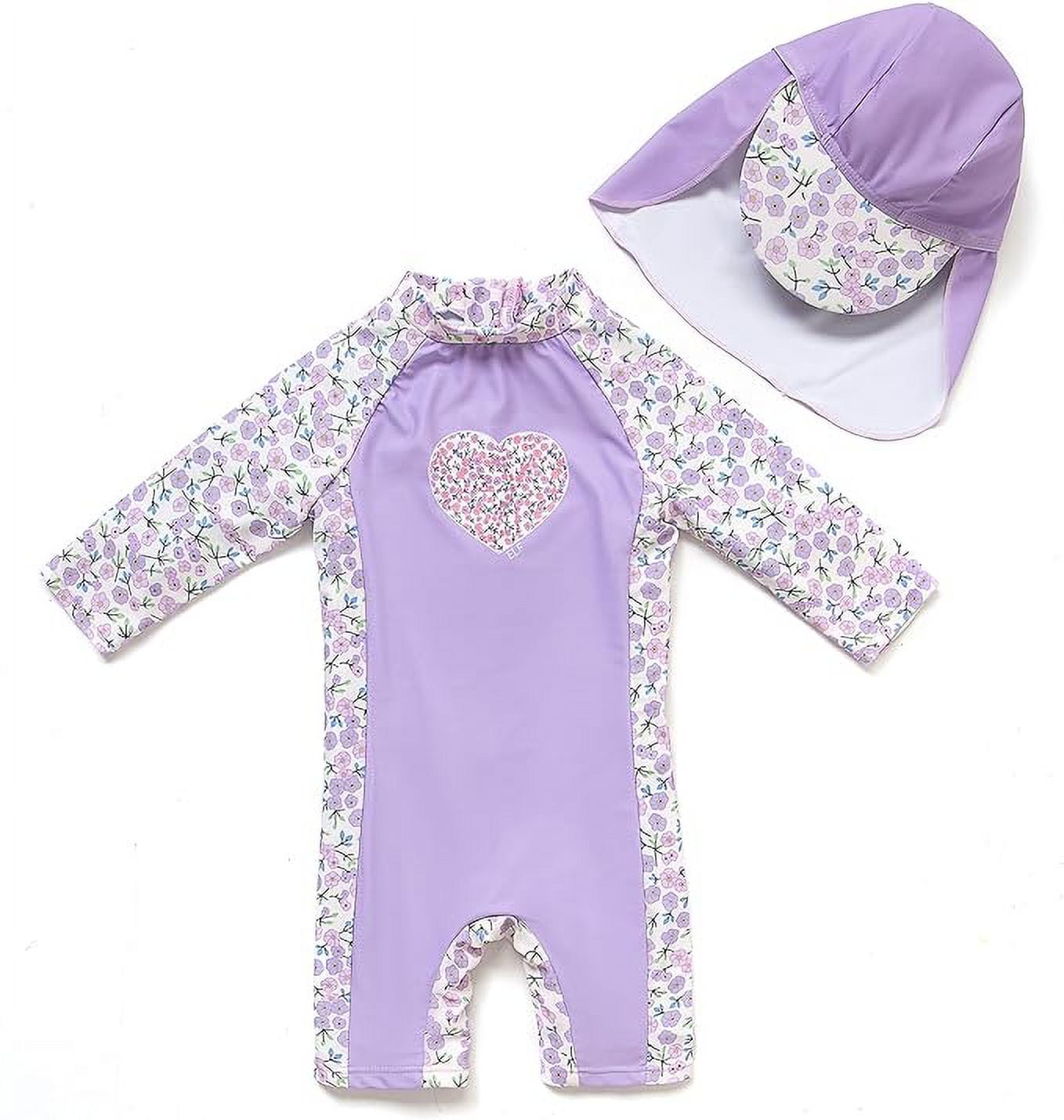 Baby Girl Swimsuit L/S UPF 50+ Sun Protection Zip Sunsuit - Walmart.com