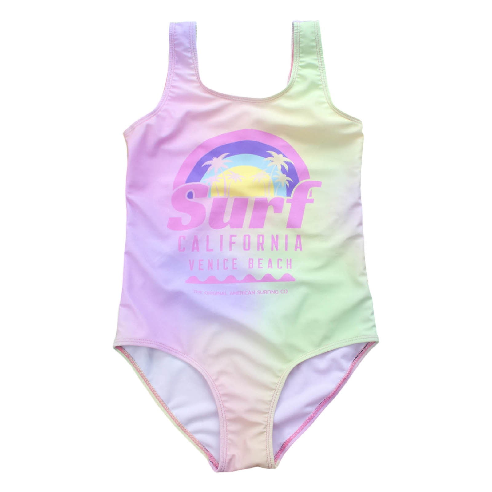Baby Girl Swimsuit Summer Hawaii Sun Coconut Letter Gradient Patchwork ...