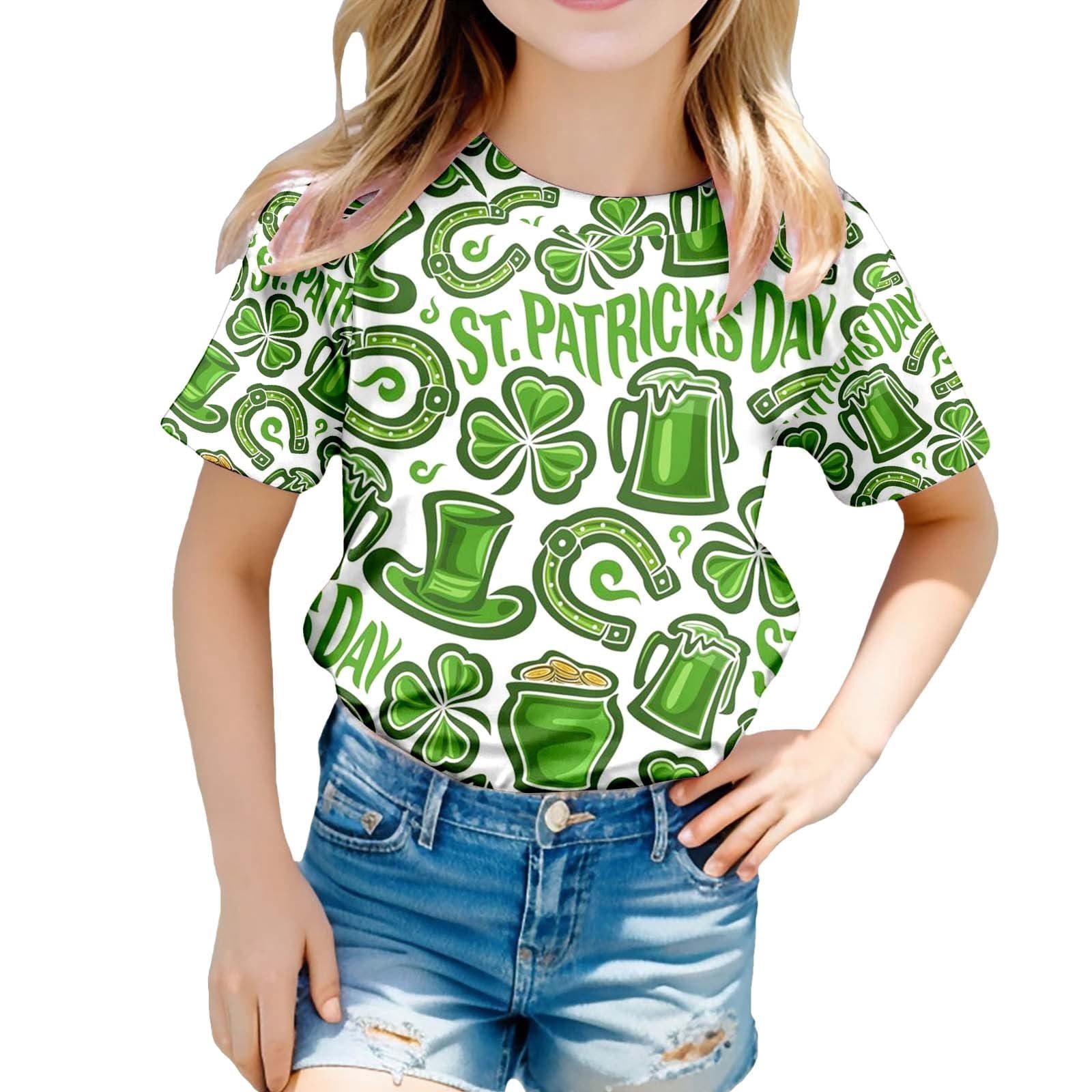 Baby Girl' Tees Kids Fashion Printed Round Neck Short Sleeved T Shirt ...