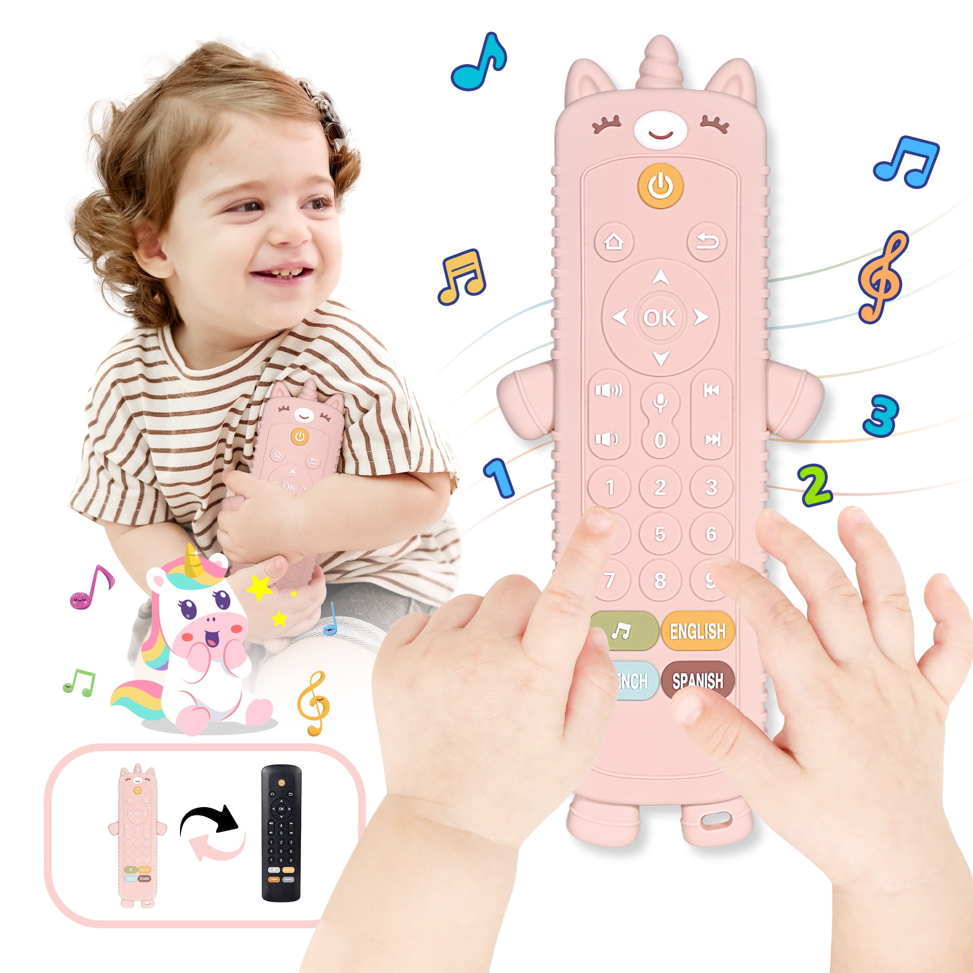 Baby Girl Toys - Unicorn Silicone Remote Control - Musical, Teething ...