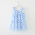 Baby Girl Tulle Dress A-Line Blue Dress for Girls Sleeveless Butterfly ...