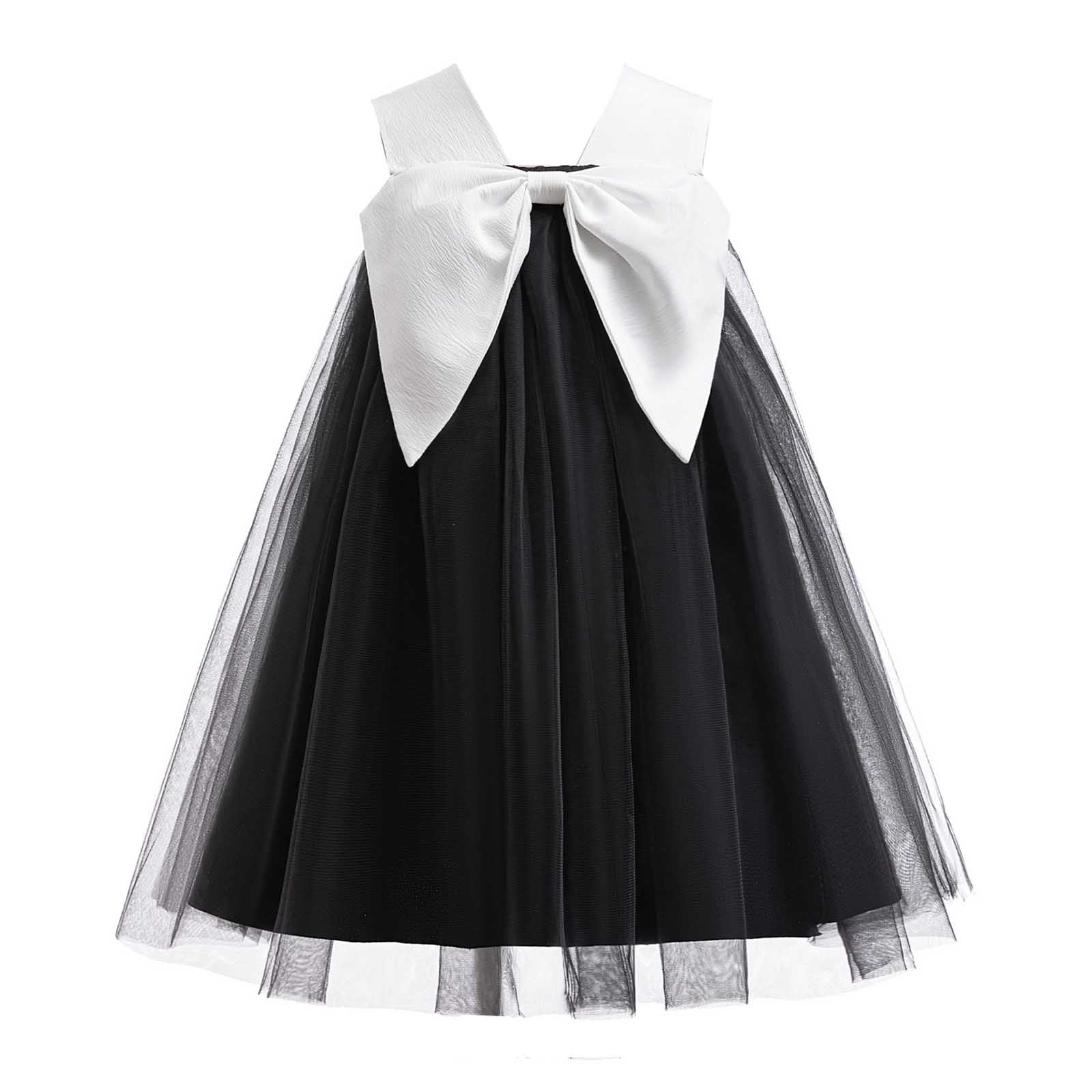 Baby Girl Tulle Dress A-Line Girls Black Dress Sleeveless Princess ...