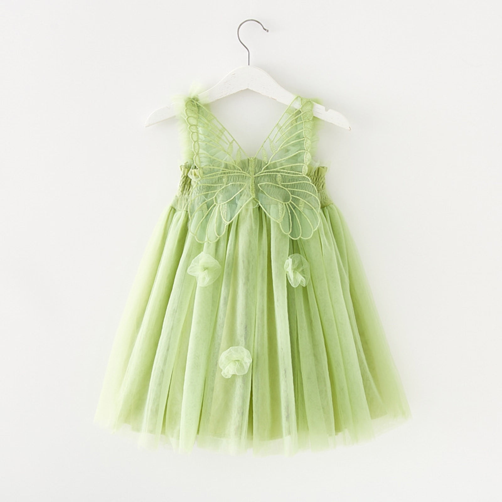 Baby Girl Tulle Dress A-Line Girls Green Dress Sleeveless Tutu Dress ...