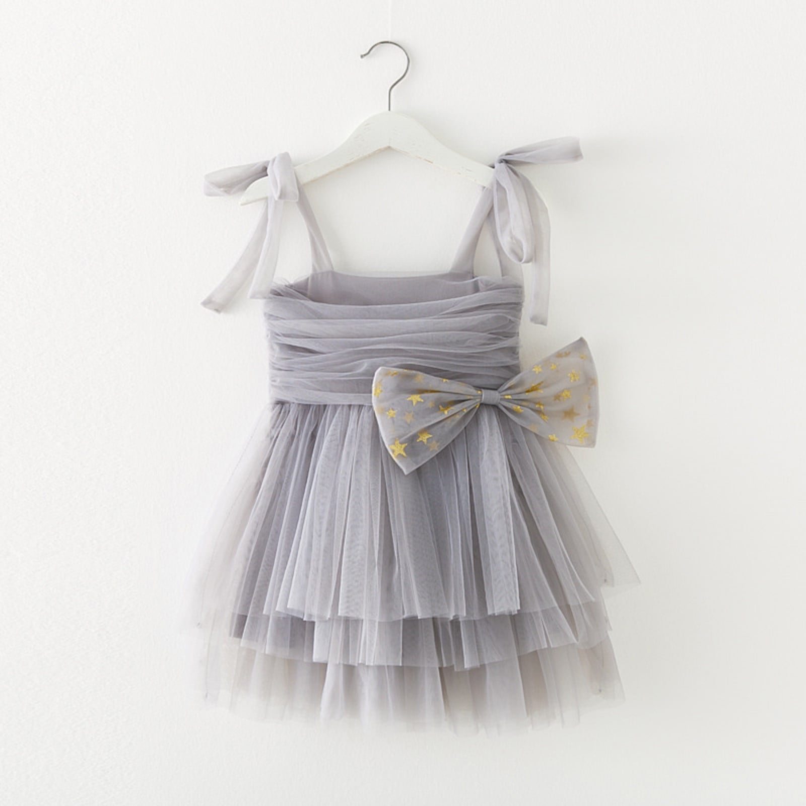 Baby Girl Tulle Dress A-Line Girls Grey Dress Sleeveless Princess ...