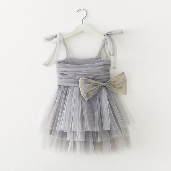 Baby Girl Tulle Dress A-Line Girls Grey Dress Sleeveless Princess ...
