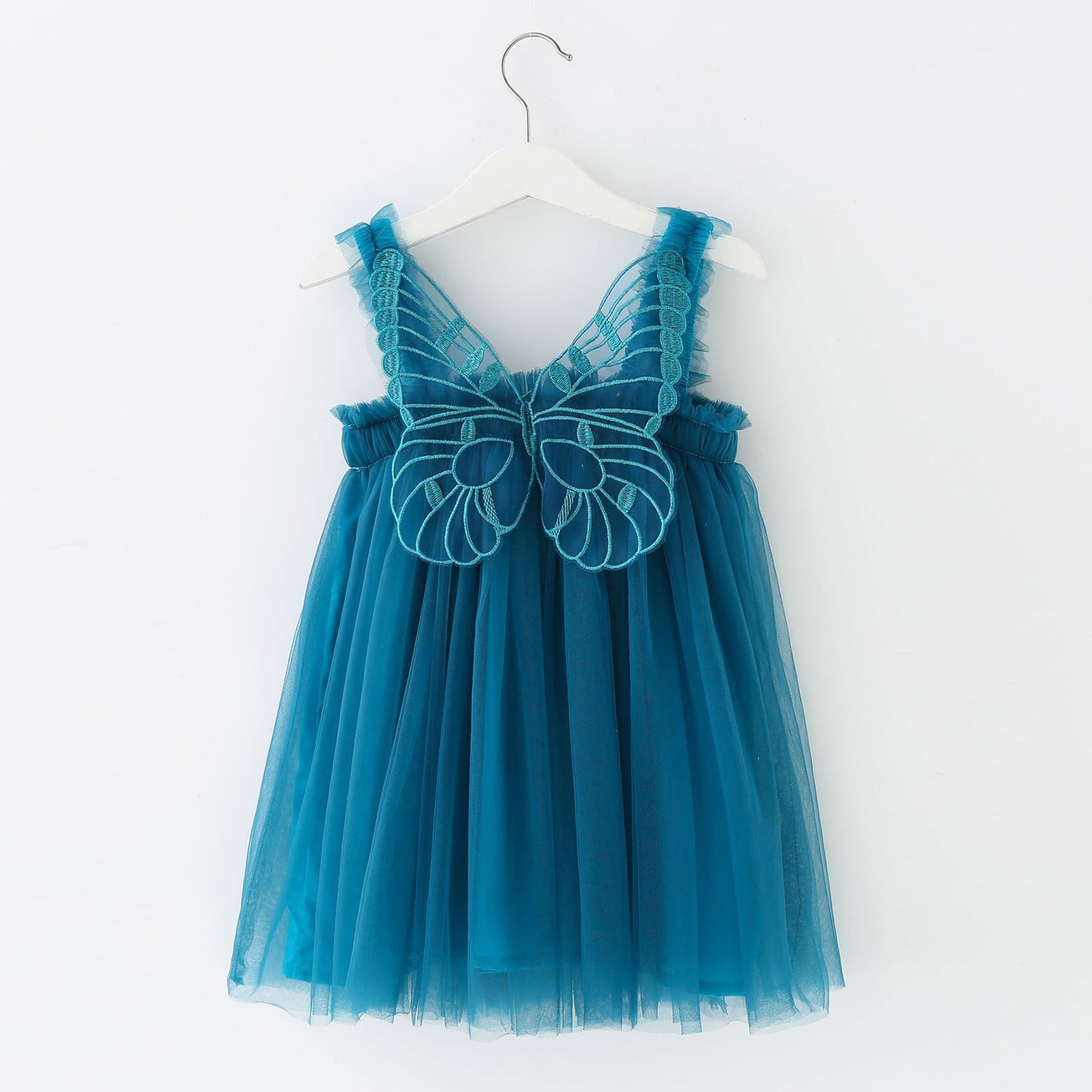 Baby Girl Tulle Dress A-Line Navy Dress Sleeveless Princess Floral ...